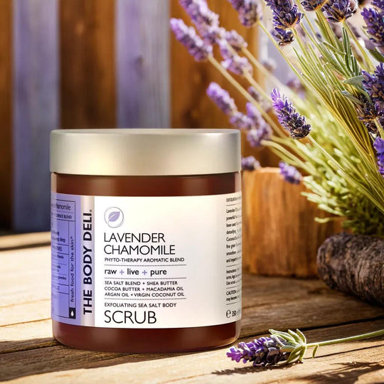 Lavender Chamomile Body Scrub, Exfoliant Lavender Body Care, Sea Salt ...