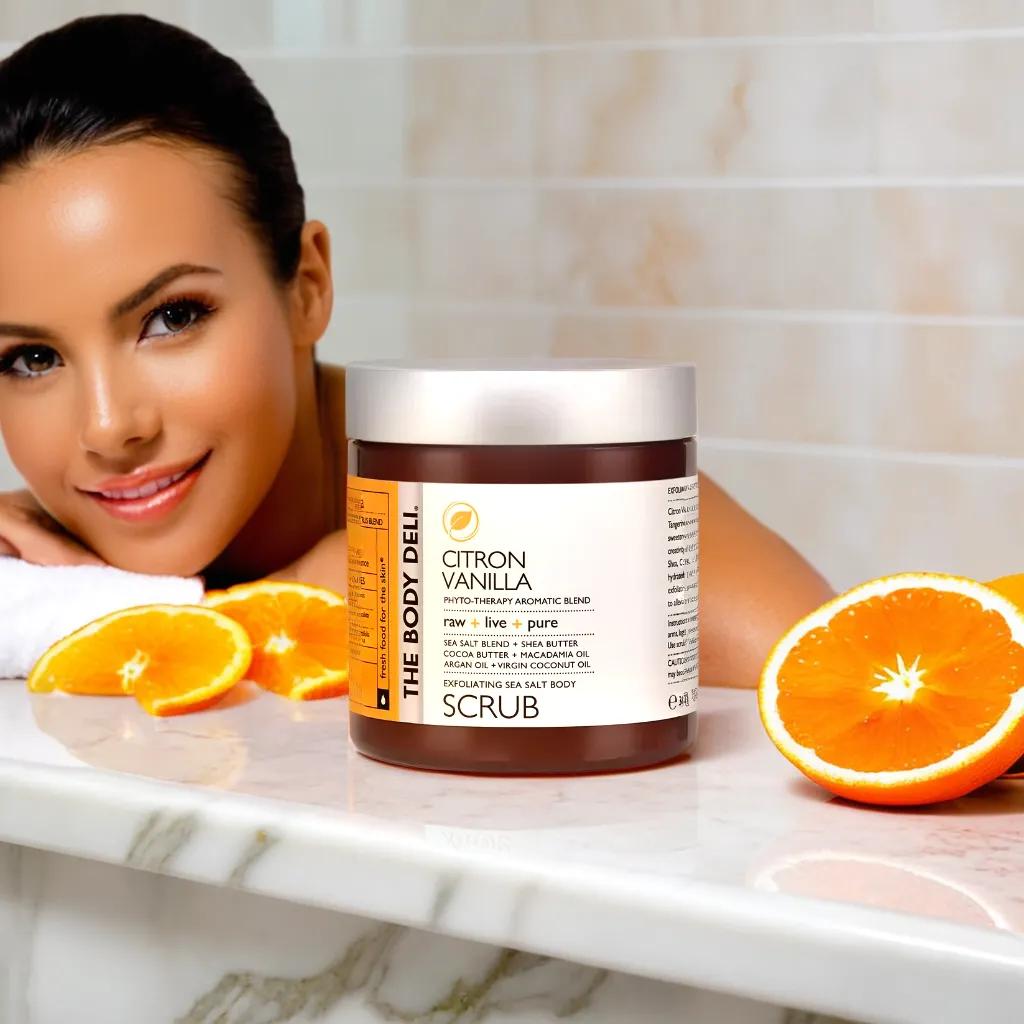 Citron Vanilla Body Scrub, Exotic Sea Salts, Organic Body Scrub – THE ...