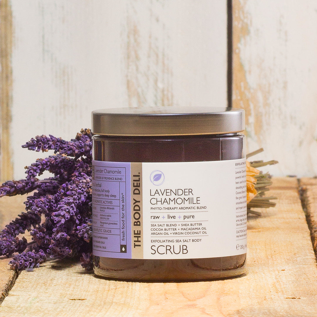 Lavender Chamomile Body Scrub, Exfoliant Lavender Body Care, Sea Salt ...