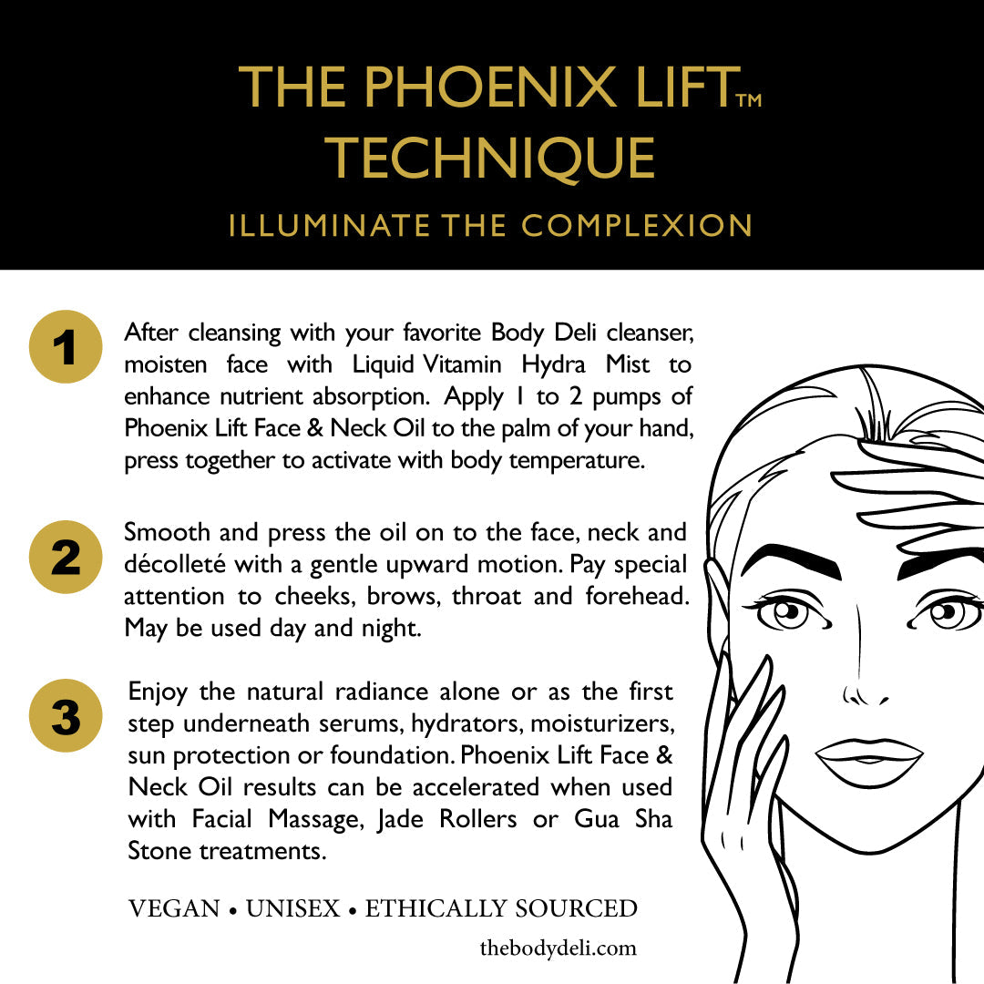 PHOENIX LIFT FACE AND NECK OIL, 2 ml. Trial Size – THE BODY DELI